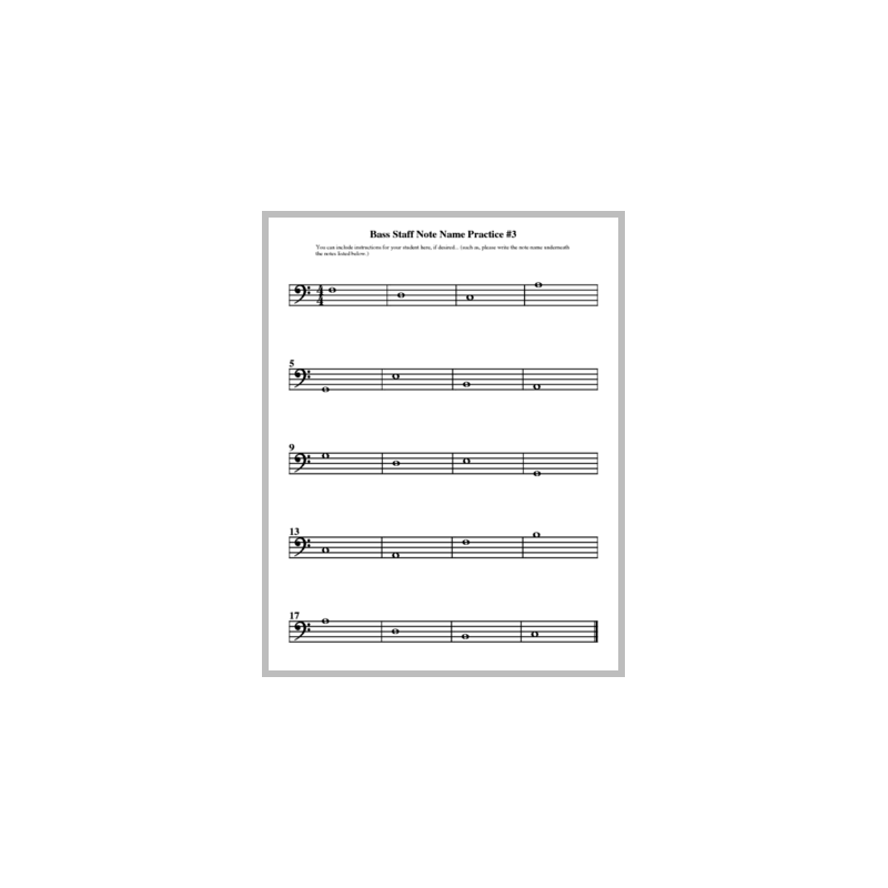 Bass Staff Note Name Practice Collection