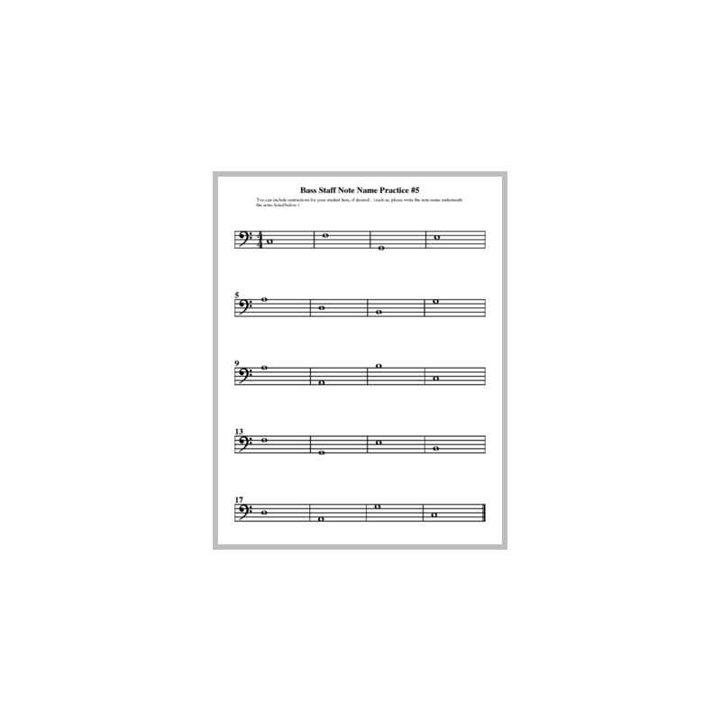 Bass Staff Note Name Practice Collection