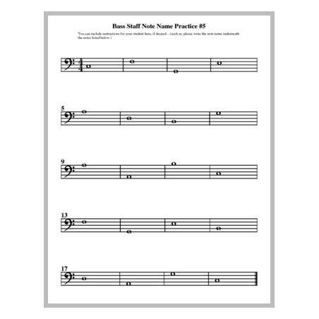 Bass Staff Note Name Practice Collection