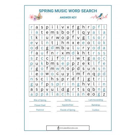 Spring Music Word Search (and fun facts!)