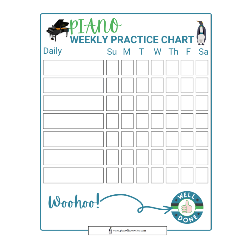 Weekly Piano Practice Charts