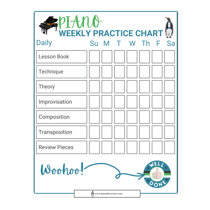 Weekly Piano Practice Charts