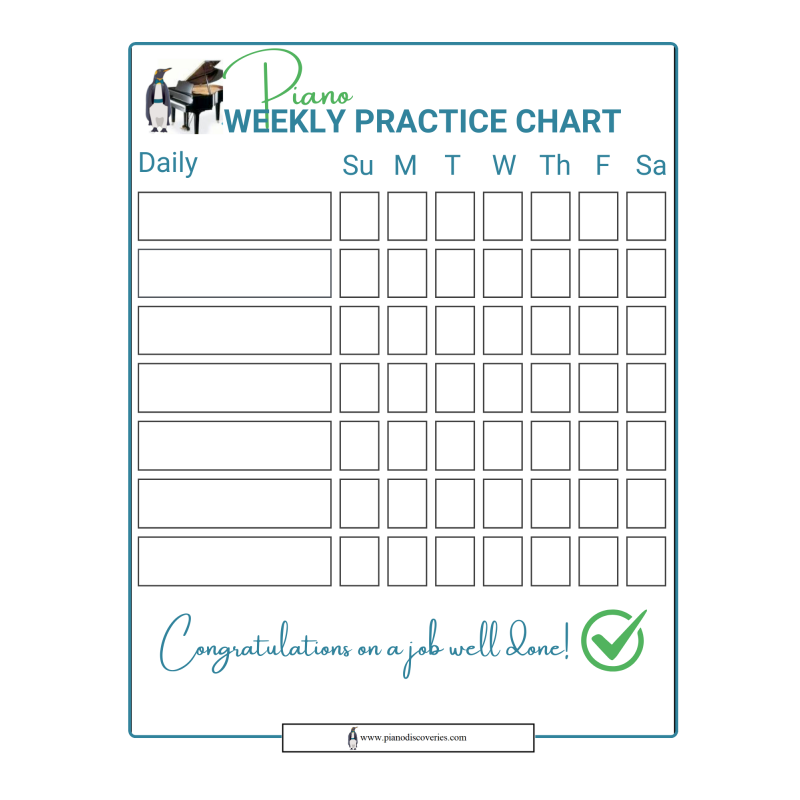 Weekly Piano Practice Charts