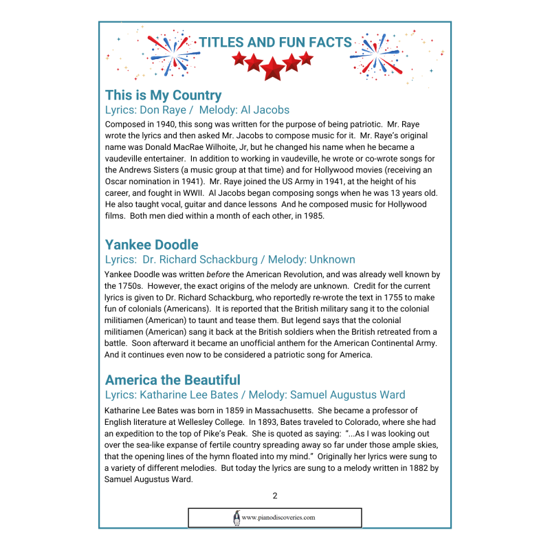USA Patriotic Songs Word Search