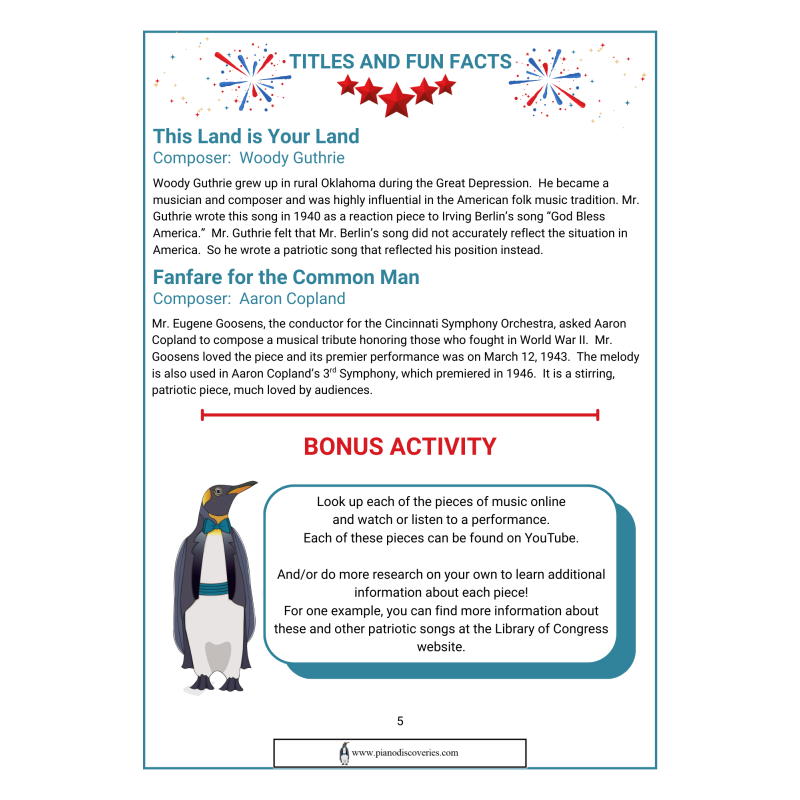USA Patriotic Songs Word Search