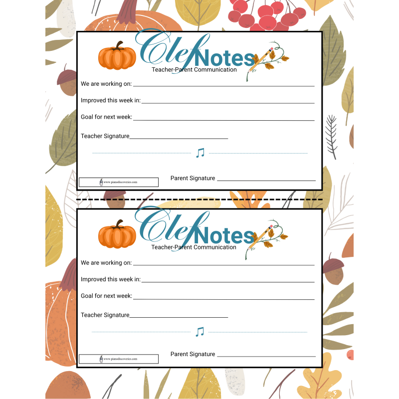 Clef Notes: Teacher-Parent Communication Helper (PDF)